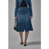 Alaia Slit Denim Skirt
