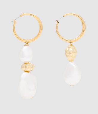 Vanessa Baroni Boucles doreilles Irregular Organic Pearl Pearl