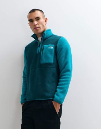 The North Face Yumiori polaire zipp&eacute;e 1/4 en bleu sarcelle-Vert