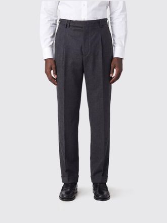 Pantaloni Torino Pantalon de tailleur en laine m&eacute;lang&eacute;e &agrave; jambe droite et &agrave; pinces