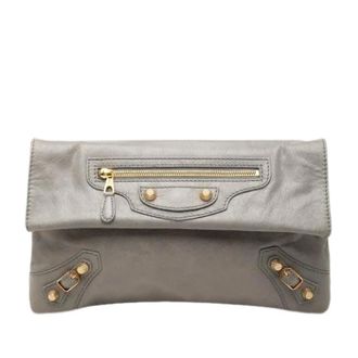 Balenciaga Pre-owned Vintage Clutch - Femme - Pre-owned - Gris - Taille: ONE Size