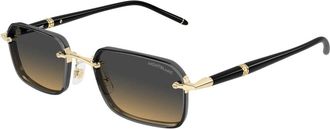 Montblanc Montblanc, unisex, Accessoires, Noir, Taille: 54 MM Lunettes de soleil rectangulaires