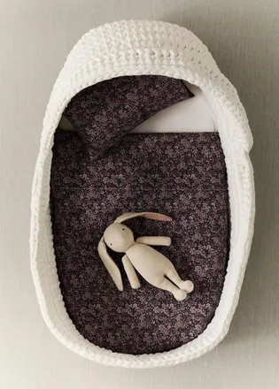 Mango Ensemble pour mini-berceau 100 % coton imprim&eacute; prune - Home - 75x100cm - MANGO HOME