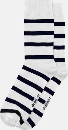 Armor Lux Herren Socken Wei&szlig; Blau Gestreift Chaussettes