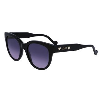 Liu Jo Femme, Accessoires, Noir, Taille: ONE Size Lunettes de soleil rondes noires avec monture en ac&eacute;tate