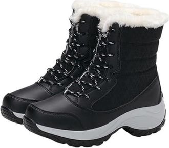 BESPORTBLE Bottes de Neige Chaudes DHiver pour Femmes &agrave; Lacets Bottines Montantes Doubl&eacute;es de Fausse Fourrure Semelle Antid&eacute;rapante en Caoutchouc Taille 41 Coule