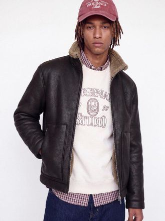 Jack & Jones Pilotenjacke JORSALAMANCO FLIGHT JACKET SN Polyester, Innenkragen mit Teddy Material