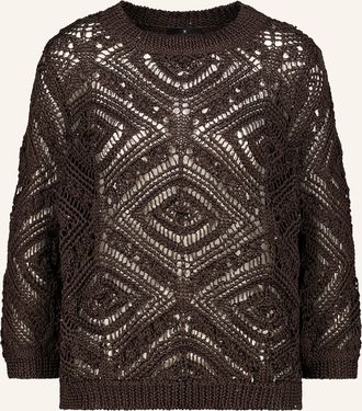 Monari Monari Pullover Mit Pailletten braun