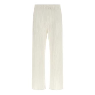 Issey Miyake Femme, Pantalons, Blanc, Taille: 40 FR Monthly Colors: February Pleated Pants