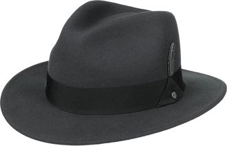 Stetson Vencaster Traveller Wollhut Einfarbiger Wasserabweisender Outdoorhut Unisex Fr&uuml;hling bis Winter dunkelgrau L (58-59 cm)
