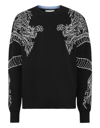 Philipp Plein Rundhalspullover Dragon