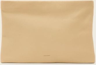 AllSaints Bettina - Clutch aus Lammleder in Blassgelb