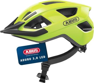 ABUS Fahrradhelm Aduro 3.0 LED - Sportiver City-Helm in stilvollem Design für alltägliche und sportliche Touren - mit Rücklicht - für Damen und Herren - Gr