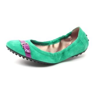 Tod's Fuchsia Ballerina Schuh Made in Italy - - Shoes - Damen - Gr&uuml;n - 35 EU