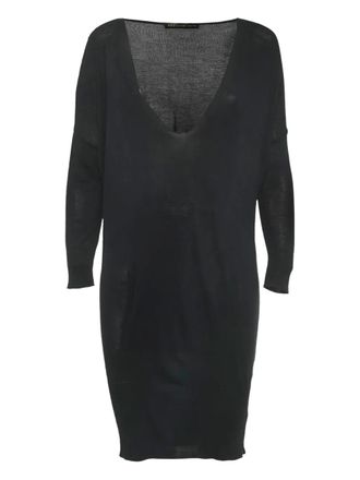 Balenciaga robe en maille &agrave; col v - Noir