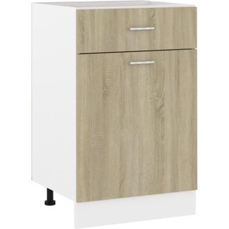 vidaXL Vidaxl - Armoire de plancher tiroir Ch&ecirc;ne sonoma 50x46x81,5 cm Agglom&eacute;r&eacute;