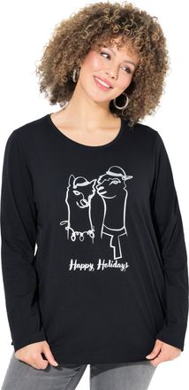 Ulla Popken Damen große Größen Übergrößen Plus Size Weihnachtsshirt, Classic, Rundhals, Langarm