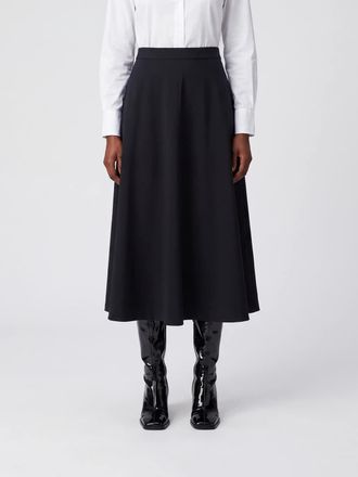 Max Mara S Max Mara Hoch taillierter A-Linien-Midirock aus Stretch-Schurwolle von