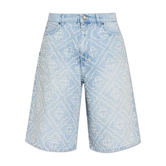 Casablanca Pearl Monogram Denim Shorts - - Shorts - Herren - Blau - W30