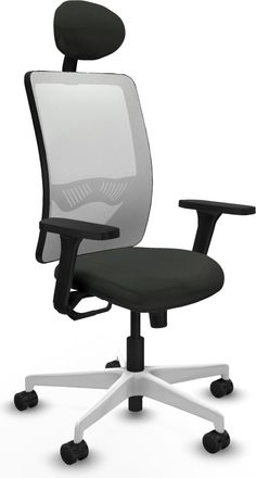 Piqueras y Crespo Gepolsterter Stuhl Zulema mit 3D-Armlehnen, h&ouml;henverstellbarer Lendenwirbelst&uuml;tze und festem Kopfteil, ausgestattet mit Sincro 3-Positionen und Schnei