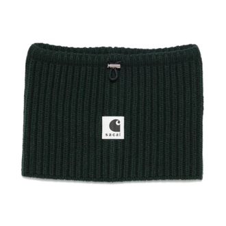 sacai unisex, Accessoires, Vert, Taille: ONE Size Cache-cou en maille c&ocirc;tel&eacute;e