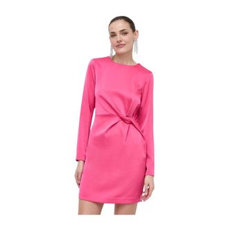 Silvian Heach Robe en satin &agrave; d&eacute;tail torsad&eacute; - Femme - Robes - Rose - Taille: 38 FR