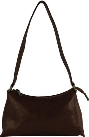 modamoda.de T255 - kleine Damentasche aus Leder made in Italy, Farbe:Dark Chocolate