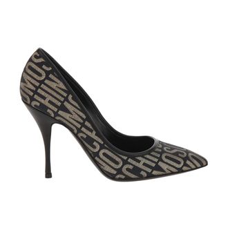Moschino Schwarzer und Goldener Logo Lurex Pump - - Shoes - Damen - Mehrfarbig - 37 EU