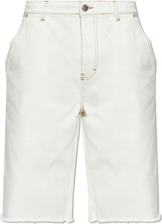 Ami Homme, Shorts, Blanc, Taille: W31 Short en denim &agrave; effet vieilli