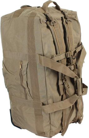 Mil-Tec Kampftrageseesack mit Rollen (118L Volumen) - Große Reisetasche mit 3 Rollen & Rucksackfunktion - Ideal als Rucksack Trolley, Seesack, Einsatztasche, 