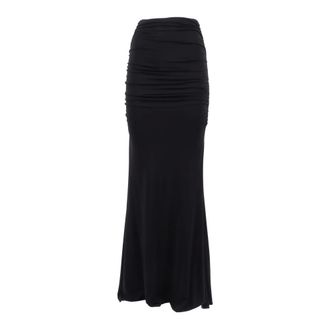 Elisabetta Franchi Femme, Jupes, Noir, Taille: 42 FR Jupe drap&eacute;e en jersey cr&ecirc;pe