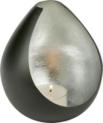 LAMBERT Windlicht Eisen Antik Zink/Silber H 13 cm D 11 cm