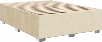 vidaXL Cadre de lit sans matelas crème 160x200 cm tissu Vidaxl