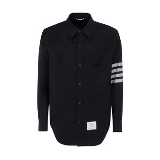 Thom Browne Hemd aus Wolle und Baumwolle - - Shirts - Herren - Blau - S