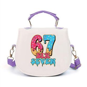 Generic ZXCVWWE Sac à main 67, sac à main drôle 67 crème glacée, sac à bandoulière Père Noël Says SixSeven, sacs mignons Six Seven Ice Cream Drip, drôle 6 7 M