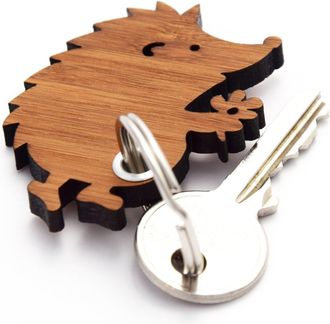 Mr. & Mrs. Panda Schl&uuml;sselanh&auml;nger Igel Dankesch&ouml;n - Geschenk, Gl&uuml;cksbringer, Taschenanh&auml;nger, Schl&uuml;sselanh&auml;nger aus Holz, Bedanken, Danke sagen