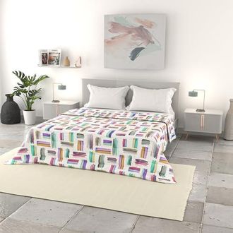 Italian Bed Linen Basic Sommer Steppdecke, Bedruckte mikrofaser, 250x240cm, Multicolor