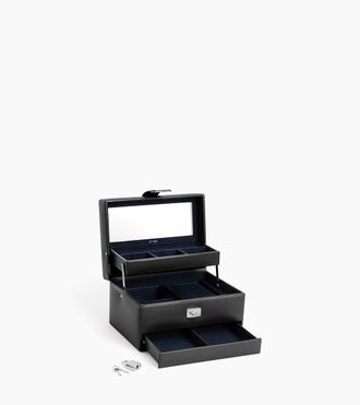 Le Tanneur Mittelgroßes Schmuckkästchen mit automatischer Öffnung aus Leder