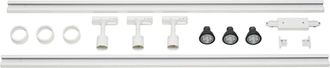 SLV PURI 1PHASEN-HOCHVOLT-SET | Aufbau-Schiene, Stromschienen-System |dreiflammig, weiß, inkl. 2x1 m Hochvoltschiene, 3xPURI, Längsverbinder, 2 Endkappen,