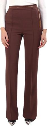 Elisabetta Franchi Femme, Pantalons, Brun, Taille: 44 FR Wide Pantalons