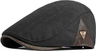 Generic B&eacute;ret casquette homme femme automne hiver chapeau plate vintage artiste peintre b&eacute;ret Pour lautomne et lhiver(Black)