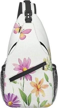 Generic Sac &agrave; dos &agrave; bandouli&egrave;re pour homme avec fleurs et papillons