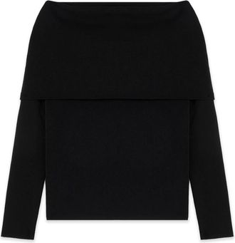 Oltre Pull &eacute;paules d&eacute;nud&eacute;es &agrave; revers - Femme - Pulls - Noir - Taille: 46 FR