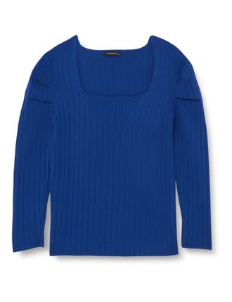 Trendyol Trendyol Womens Damen Gerade Lange &Auml;rmel Tailliert Bluse in Plus Size Blouse, Navy, 3XL