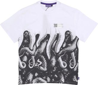 Octopus Schlangenprint Tee Wei&szlig;es Shirt - - Tops - Herren - Mehrfarbig - XL