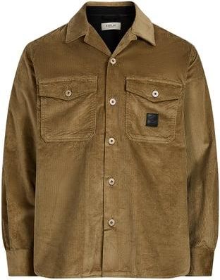 Replay Veste droite c&ocirc;tel&eacute;e en coton m&eacute;lang&eacute;