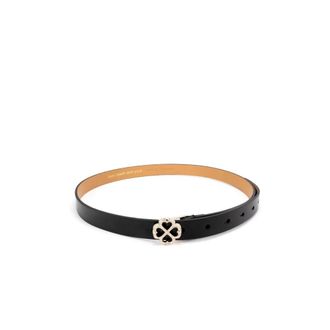 Kate Spade New York Blumenlogo Leder G&uuml;rtel Schwarz - - Accessories - Damen - Schwarzk - S