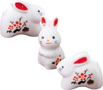 Amosfun Keramik Kaninchendekor 3 St&uuml;ck Mini Osterfigur Tischdeko F&uuml;r Zuhause B&uuml;ro Und Restaurant