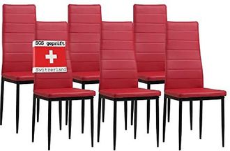 Albatros-Moebel 2709 Milano Lot de 6 chaises, Rouge