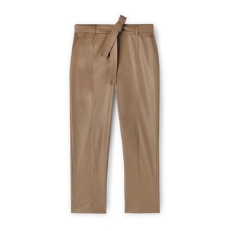 Motivi Femme, Pantalons, Beige, Taille: 38 FR Pantalon avec ceinture en tissu enduit